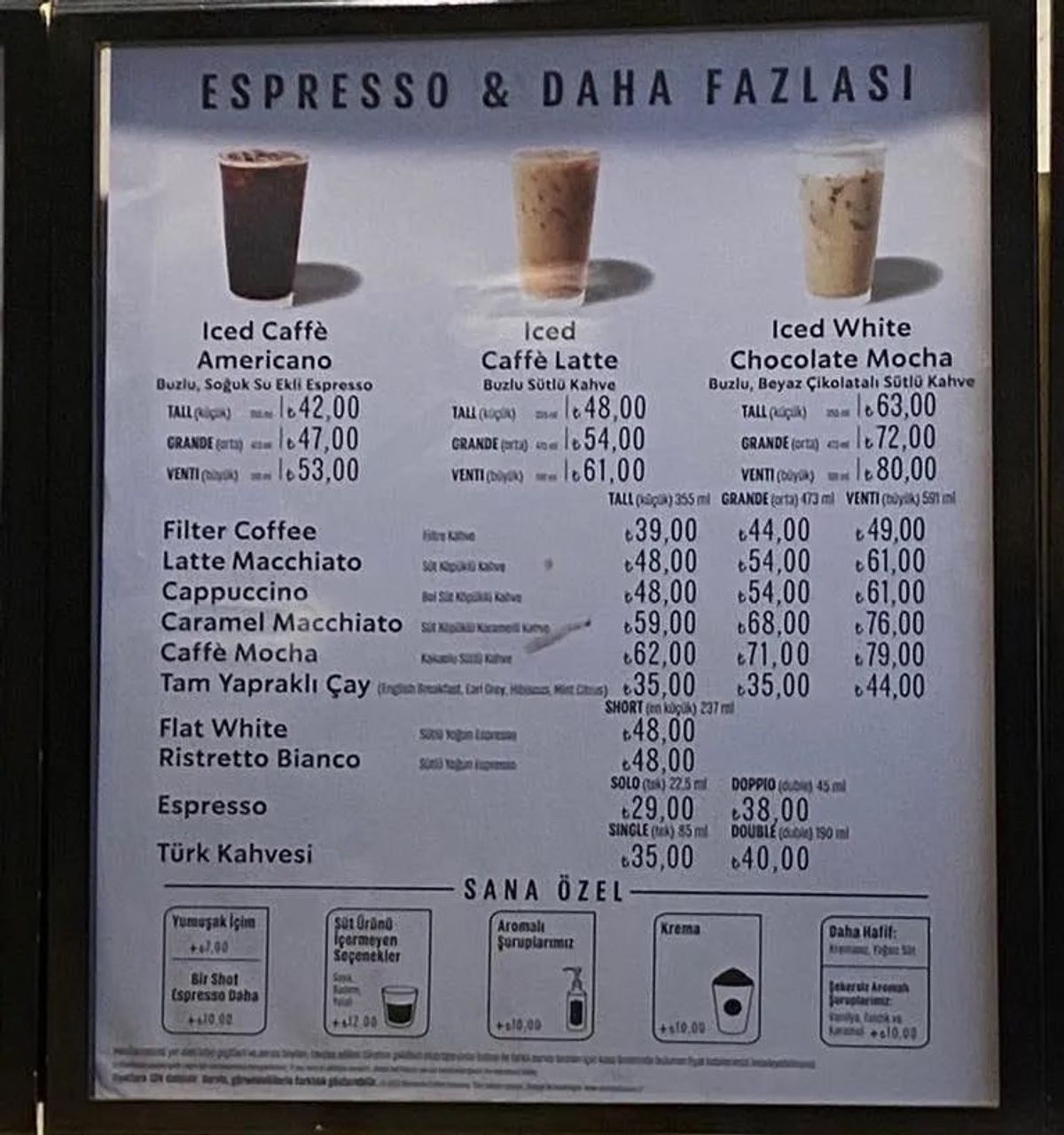 Starbucks zam yaptı, fiyatlar uçtu! Americano, Latte, White Mocha, Cool ...
