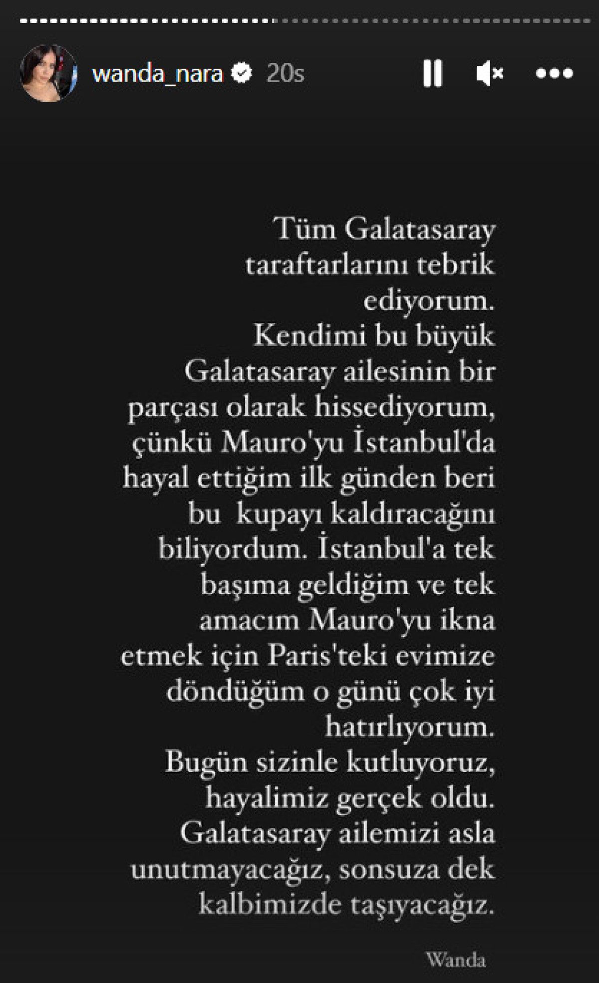 Icardi'nin eşi Wanda Nara'nın Galatasaray paylaşımları dikkat çekti ...