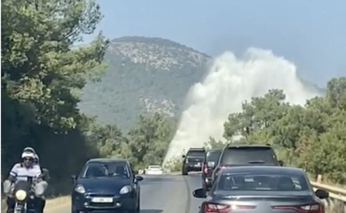 Bodrum'da isale hattı yeniden patladı! Su metrelerce yükseldi