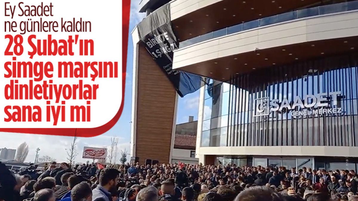 CHP'liler Saadet Partisi Genel Merkezi önünde İzmir Marşı söyledi CHP'liler Saadet Partisi Genel Merkezi önünde İzmir Marşı söyledi