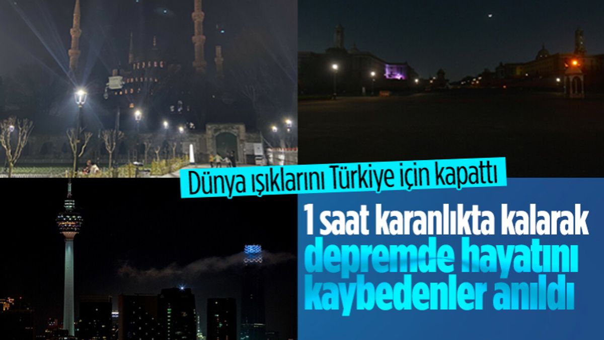 Dünya Saati etkinliğinde ışıklar, Türkiye için kapatıldı