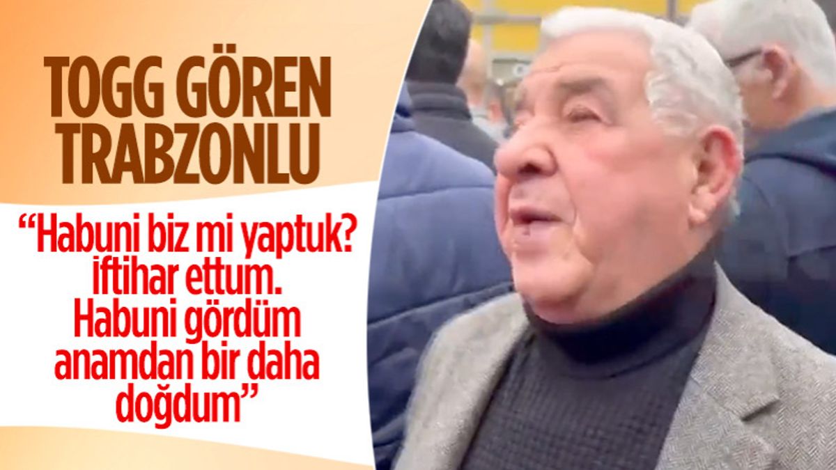 Togg'u gören Trabzonlunun şaşkınlığı Togg'u gören Trabzonlunun şaşkınlığı