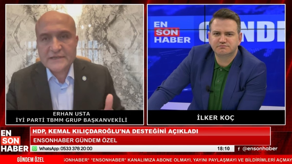 İyi Partili Erhan Usta: HDP, Kemal Kılıçdaroğlu'nu desteklemek zorunda İyi Partili Erhan Usta: HDP, Kemal Kılıçdaroğlu'nu desteklemek zorunda