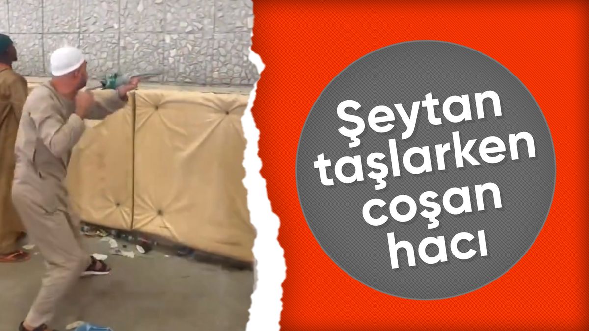 Şeytan taşlarken kendinden geçen hacı, şemsiyeyle şeytana ateş açtı