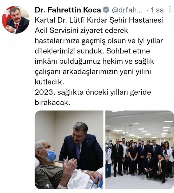 Sağlık Bakanı Koca, yılbaşında İstanbul'daki hastaneleri ziyaret etti Sağlık Bakanı Koca, yılbaşında İstanbul'daki hastaneleri ziyaret etti