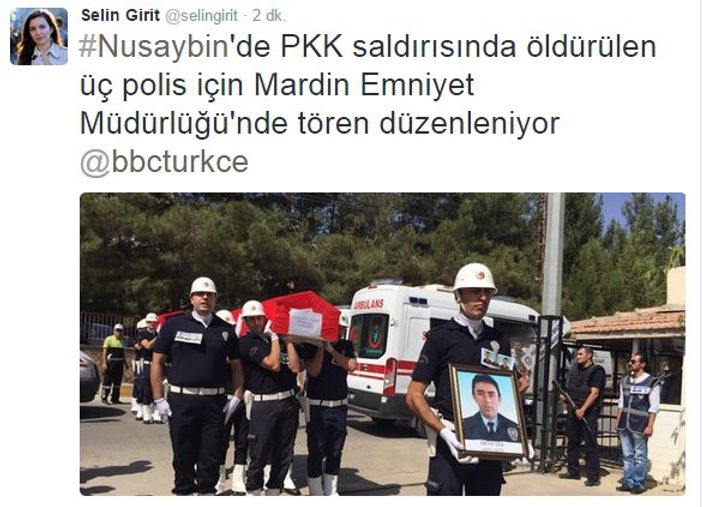 Selin Girit polise şehit diyemedi