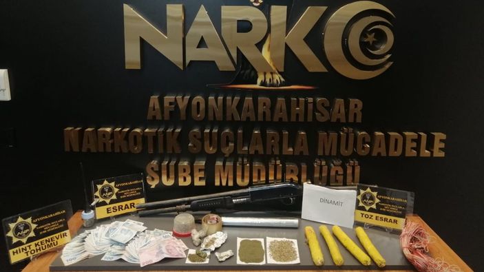 Afyonkarahisar'da baskında uyuşturucu madde ve dinamit ele geçirildi ...