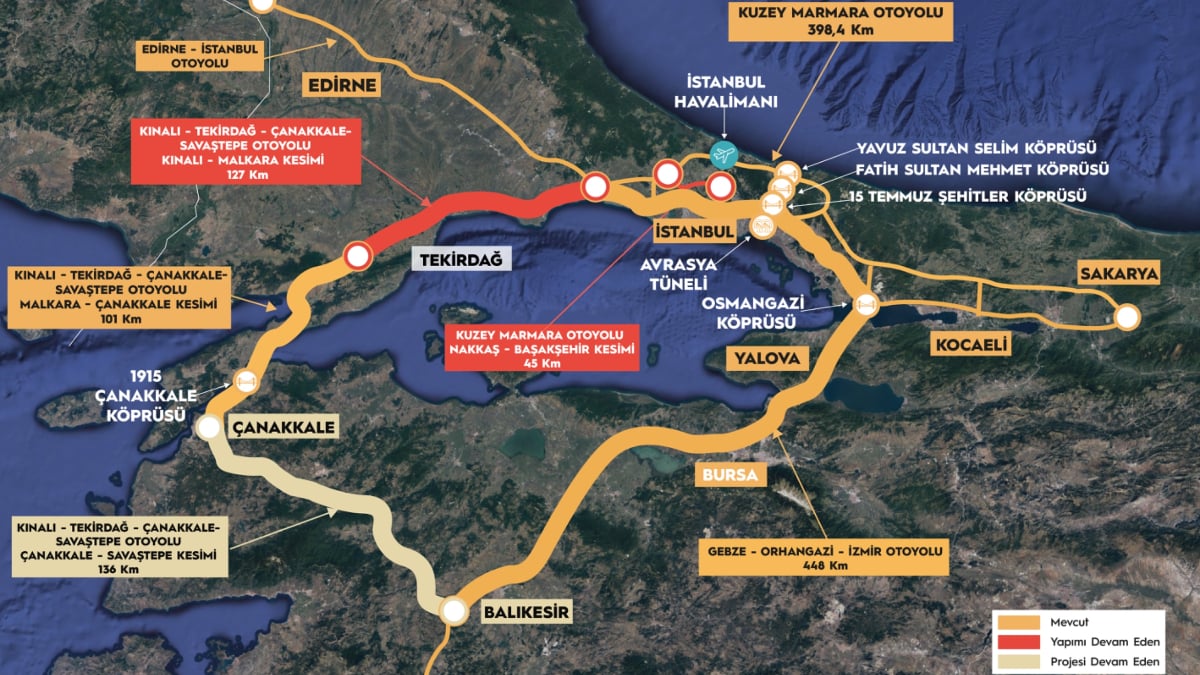 Kınalı-Malkara Otoyolu'nun temeli atıldı