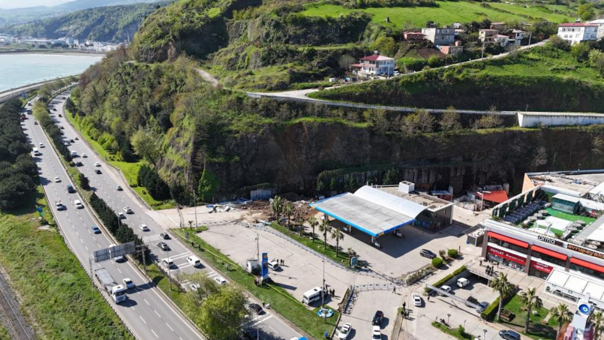 Samsun'da 3 kişinin can verdiği heyelan alanının havadan görüntüsü