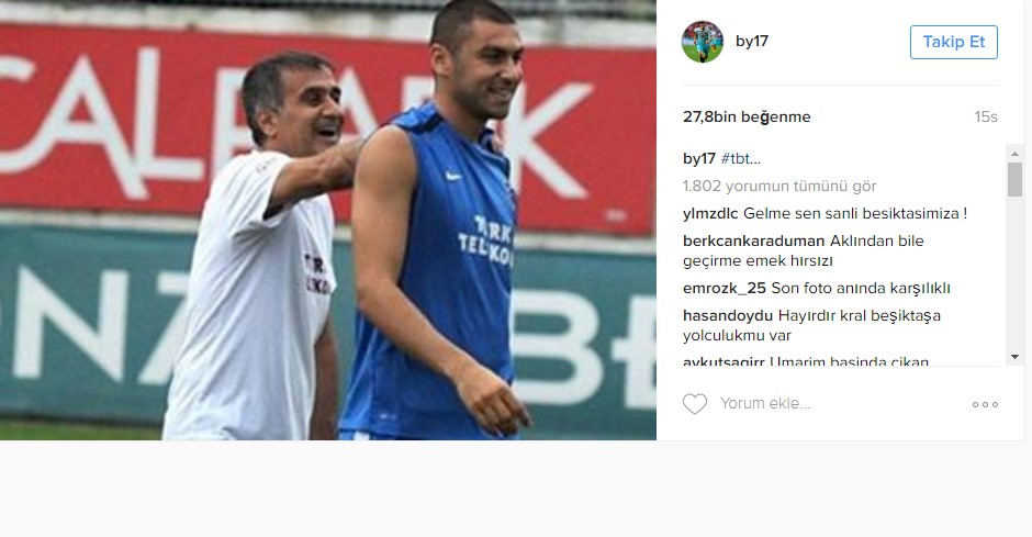 Burak'ın Şenol Güneş paylaşımı ortalığı karıştırdı
