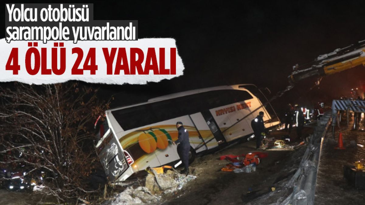 Kayseri'de yolcu otobüsü kaza yaptı: 4 ölü, 24 yaralı
