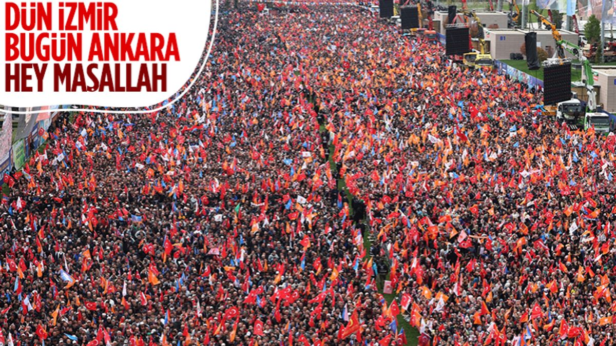 Yüzbinler Ankara'da Cumhurbaşkanı Erdoğan'ı karşıladı: Miting alanında ...