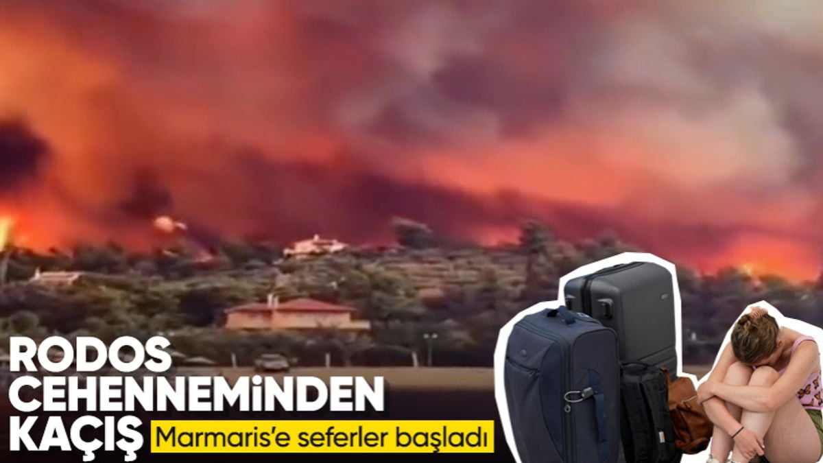 Rodos Adası'ndaki yangın büyüyor: Turistler spor salonlarında uyumak zorunda kaldı