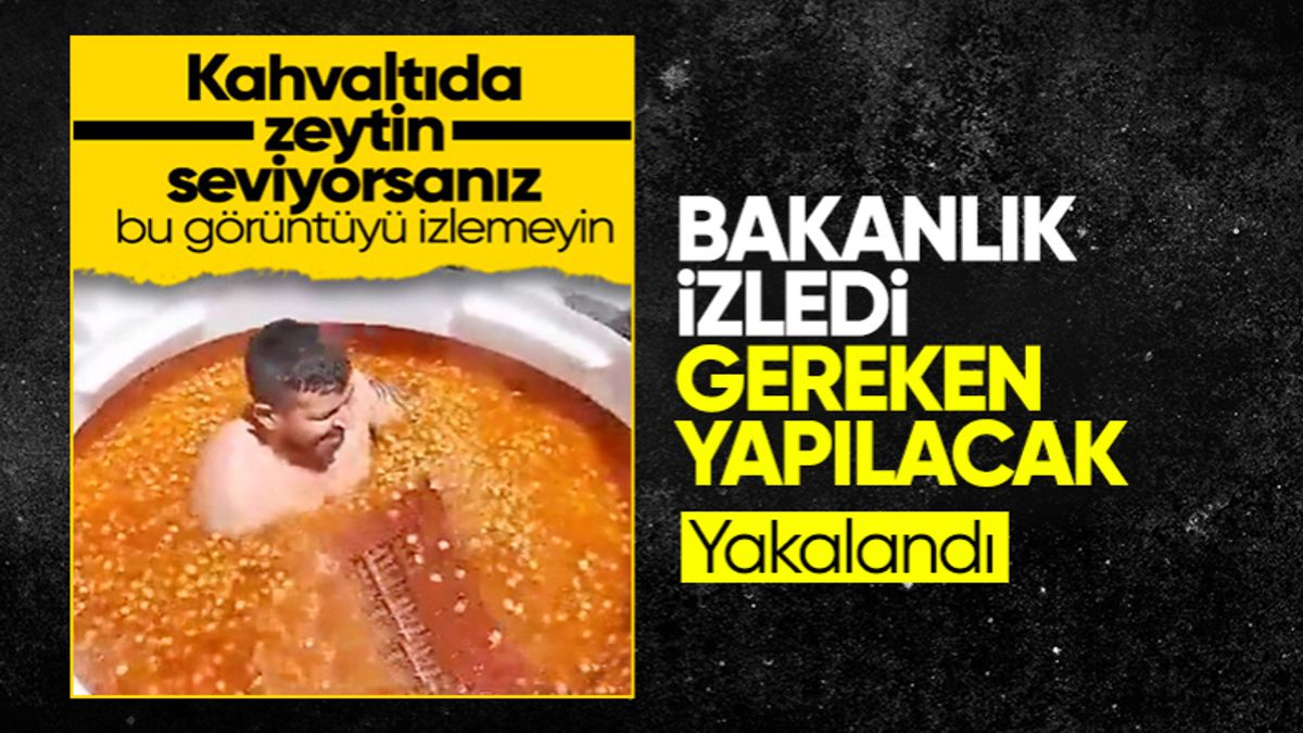 Zeytin tankına çıplak giren işçi